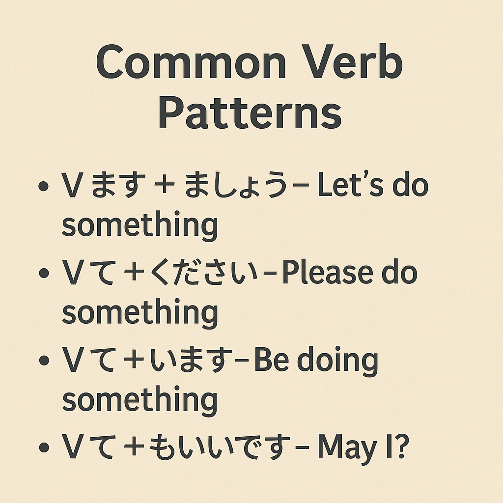 JLPT N5 Grammar: Common Sentence Patterns (masu-form, te-form, tai-form ...